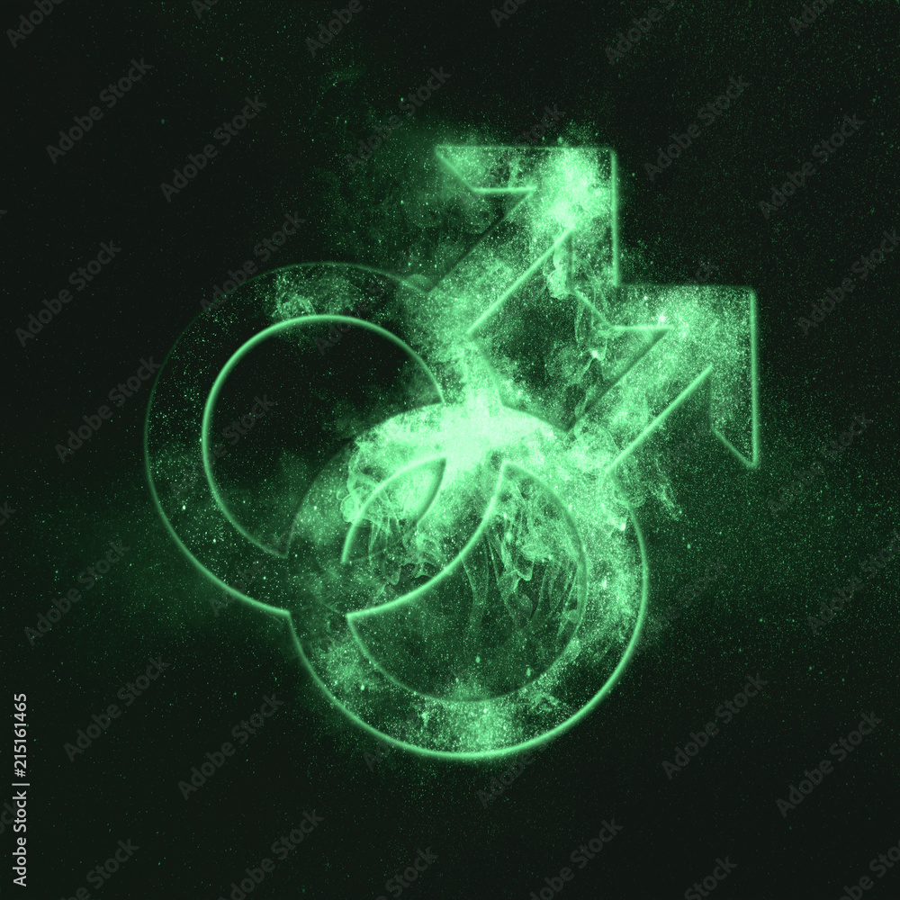 Male homosexuality symbol. Gay glyph. Doubled male sign. Green symbol ...