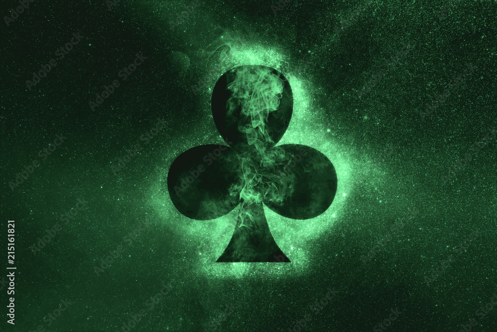 Playing card. Clubs symbol. Green symbol Stock Illustration | Adobe Stock