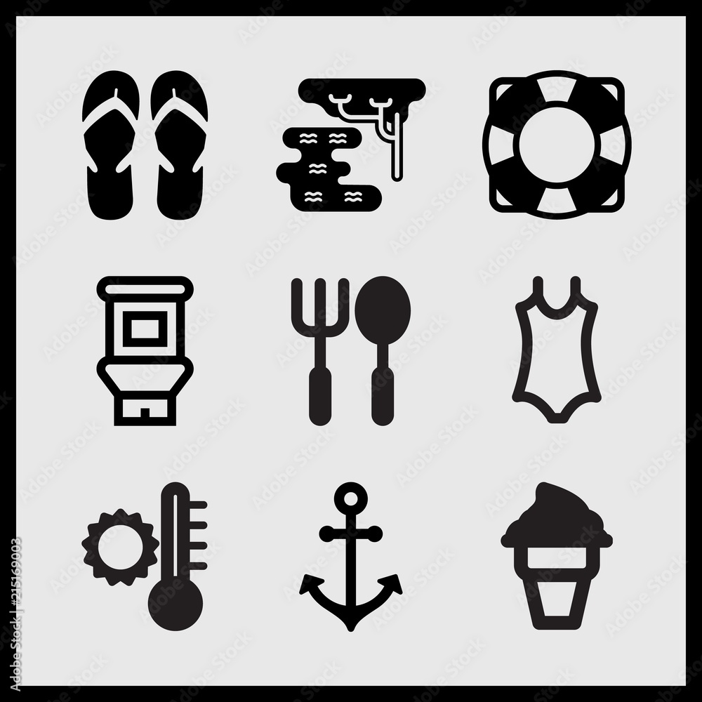 Simple 9 set of Summer related swamp, boat float, women swimming suit ...