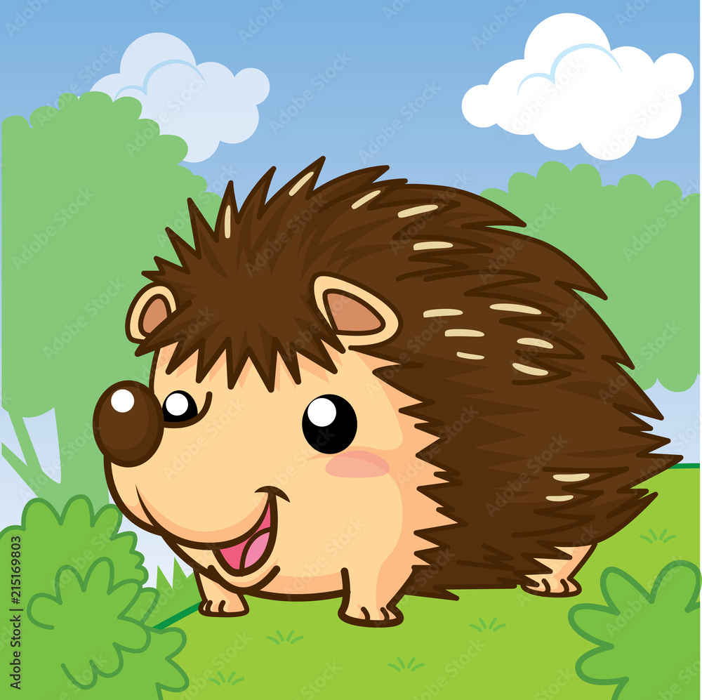 porcupine cartoon Stock Vector | Adobe Stock