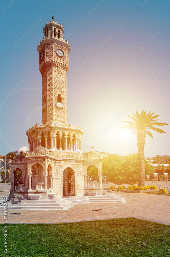 Izmir clock tower. The famous clock tower became the symbol of Izmir ...