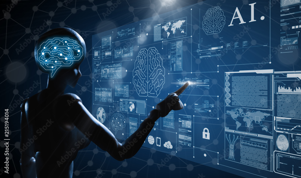 AI, Artificial intelligence conceptual of next generation technology ...