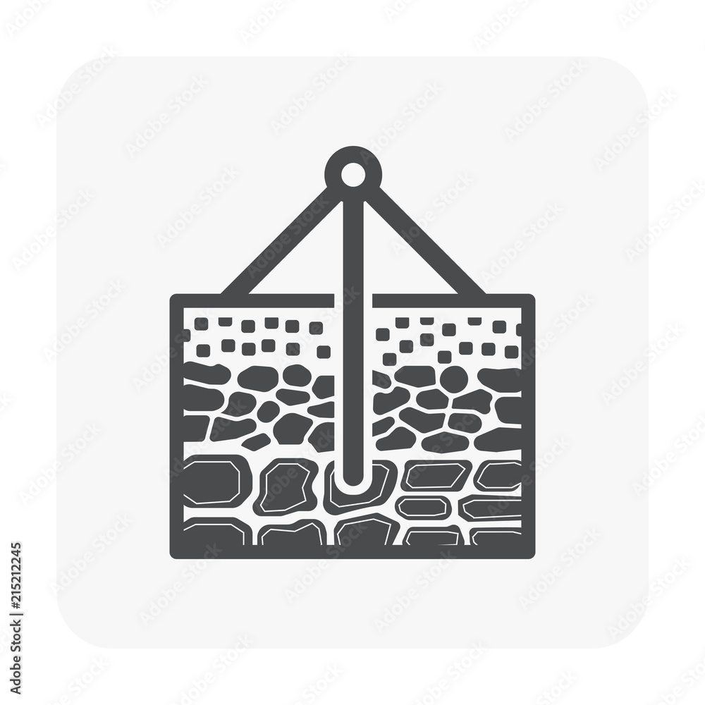 Standard penetration test or spt vector icon consist of soil cross ...