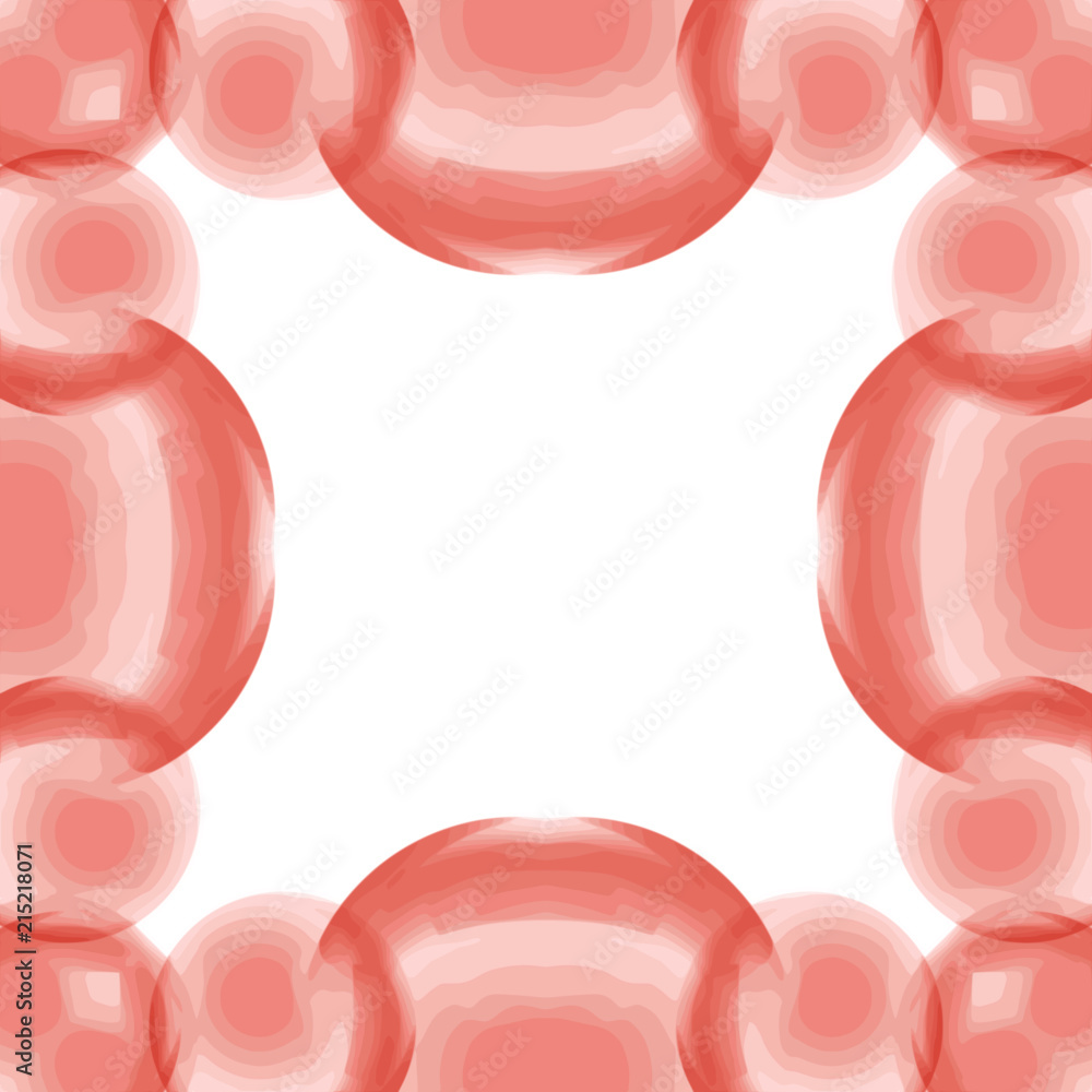 red abstract watercolor bubble frame border pattern, vector ...