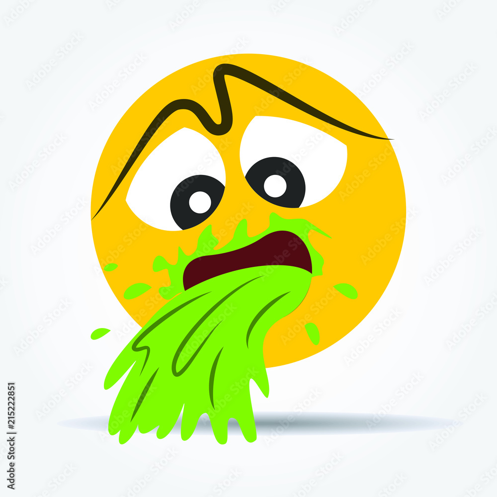 Vomiting emoticon in a flat design. Isoalted emoticon Stock Vector ...