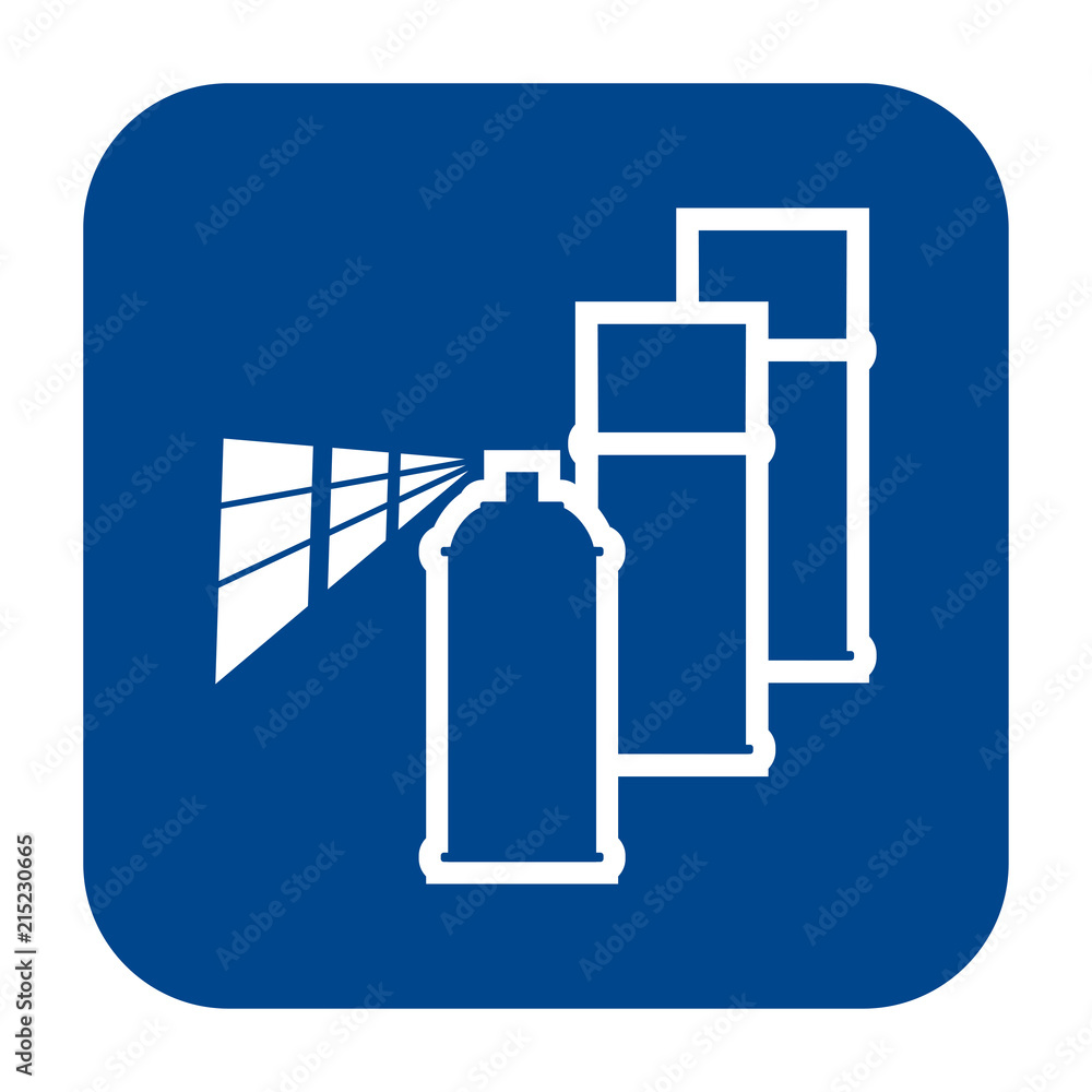 Vector monochrome flat design icon of spray paint. Blue isolated symbol ...