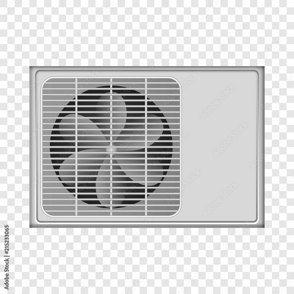 Outdoor conditioner fan mockup. Realistic illustration of outdoor ...
