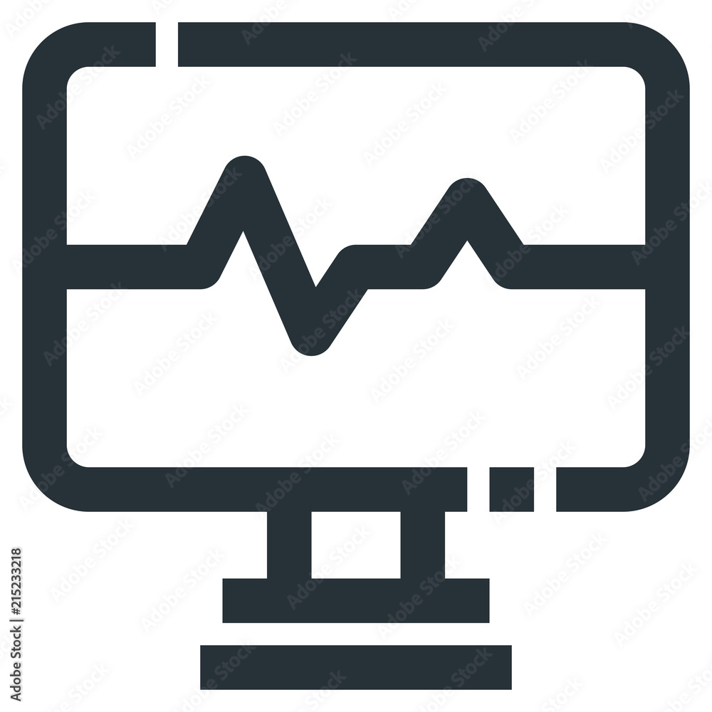 Heartbeat Monitor Vector Line Icon 32x32 Pixel Perfect. Editable 2 ...