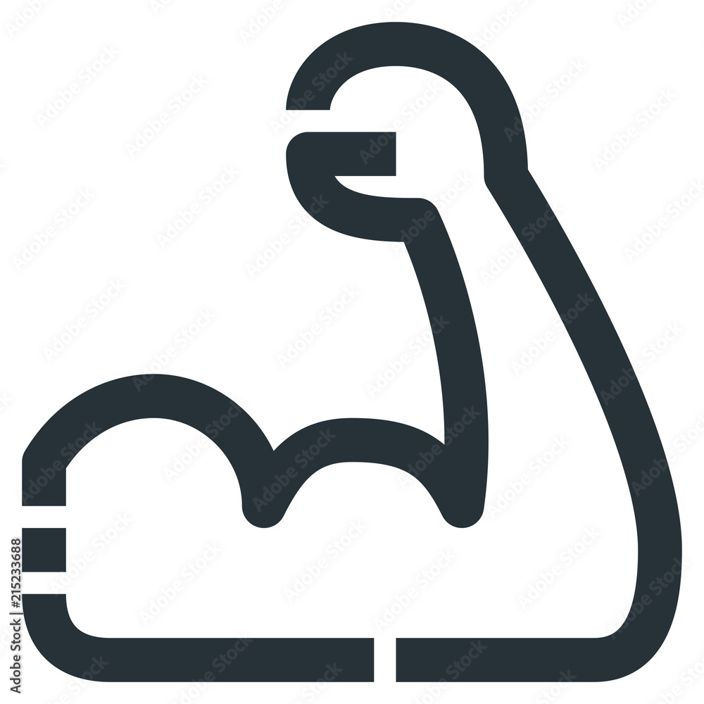 Strong Arm Vector Line Icon 32x32 Pixel Perfect. Editable 2 Pixel ...