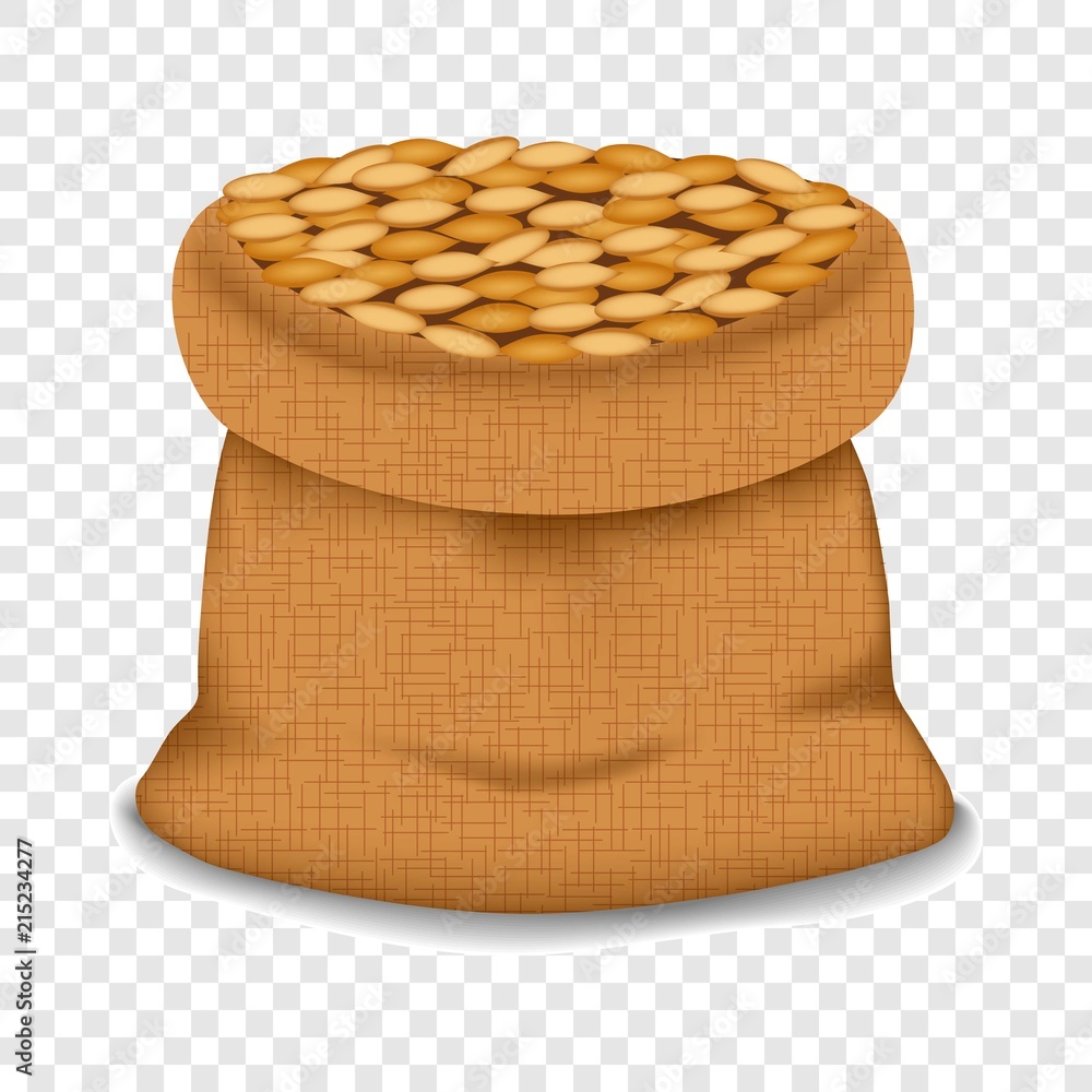 Bag of wheat icon. Realistic illustration of bag of wheat vector icon ...