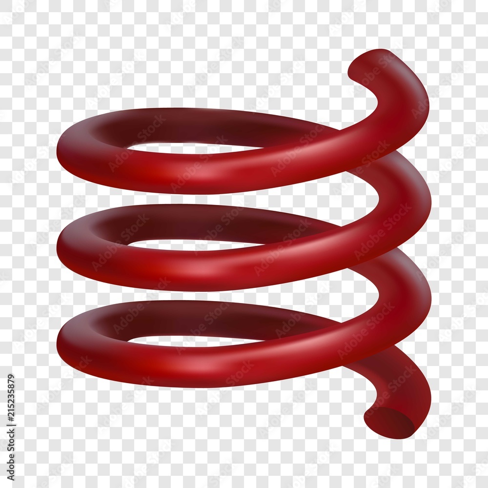 Red spring cable mockup. Realistic illustration of red spring cable ...