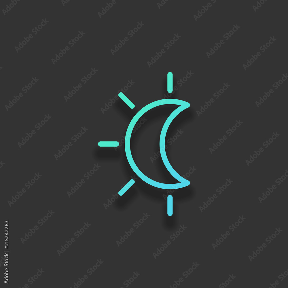 Eclipse. Simple linear icon with thin outline. Colorful logo con Stock ...