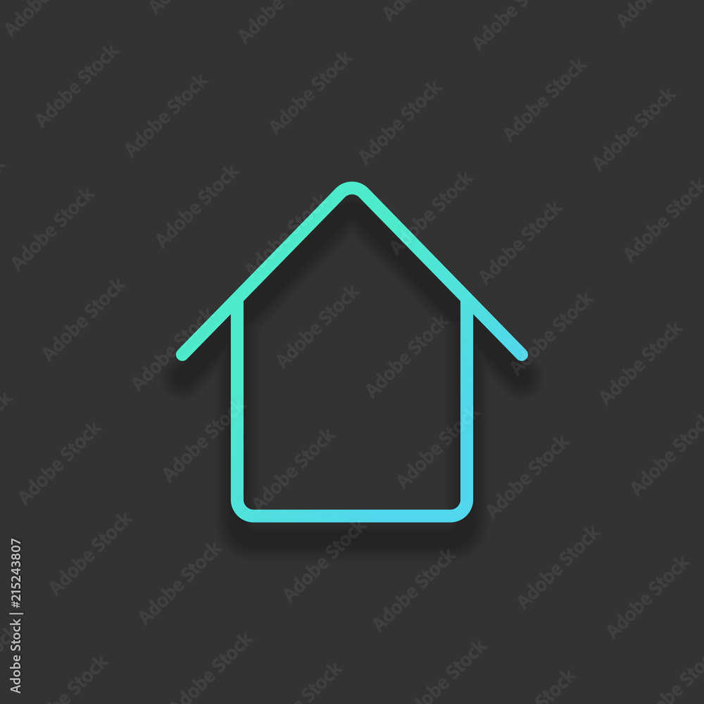 Simple house icon. Linear symbol, thin outline. Colorful logo co Stock ...