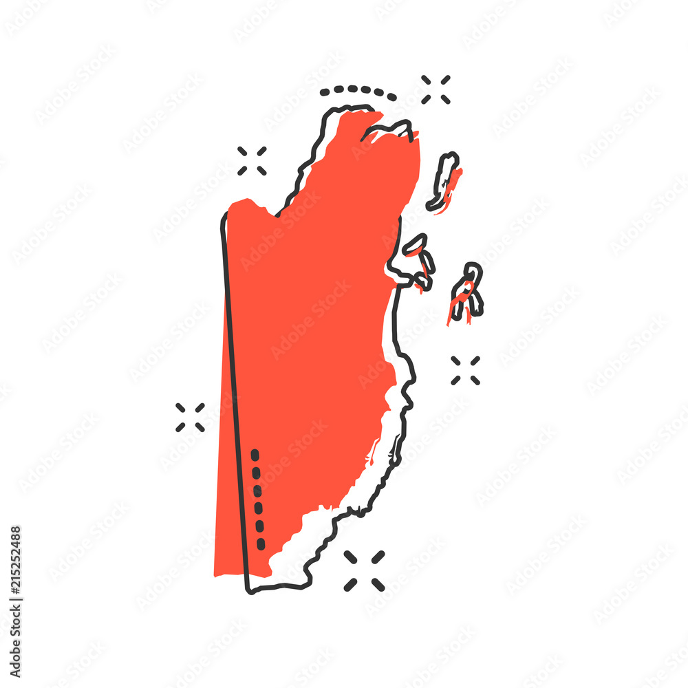 Vector cartoon Belize map icon in comic style. Belize sign illustration ...