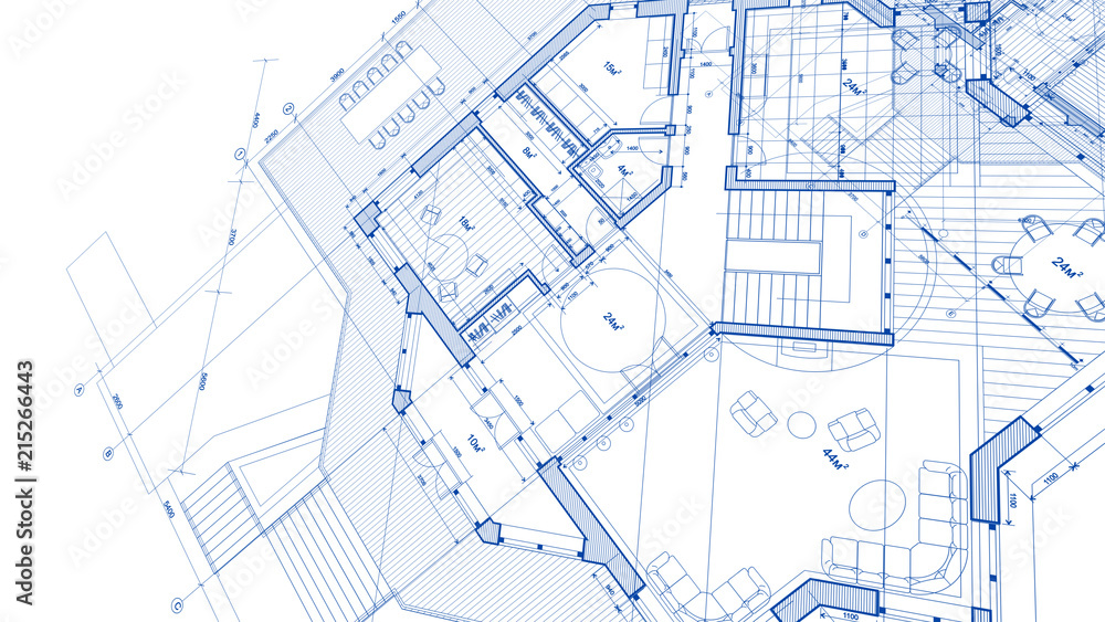 Architecture design: blueprint plan - illustration of a plan modern ...