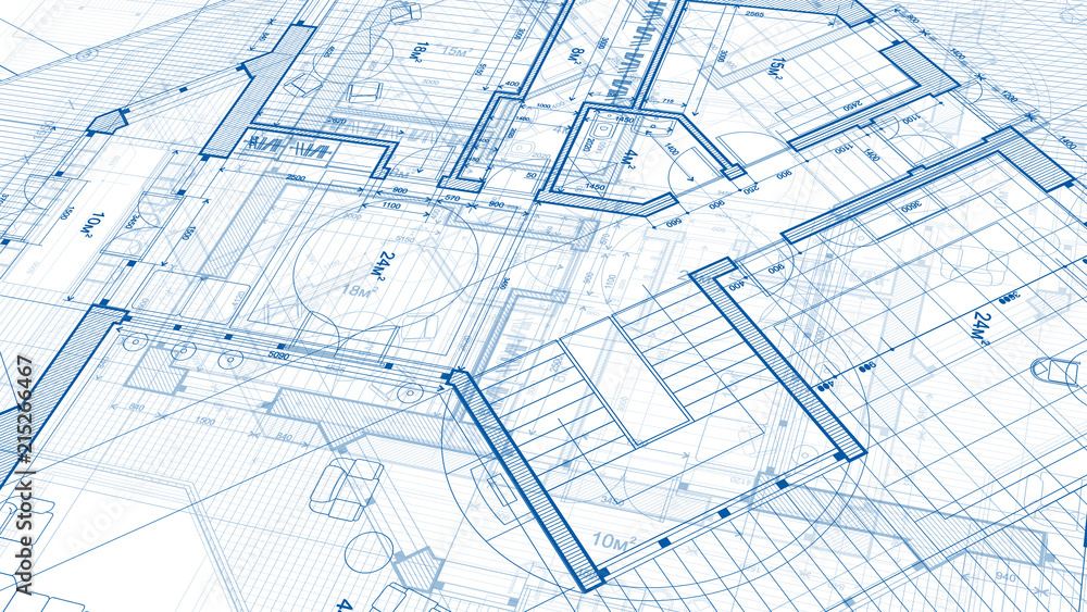 Architecture design: blueprint plan - illustration of a plan modern ...