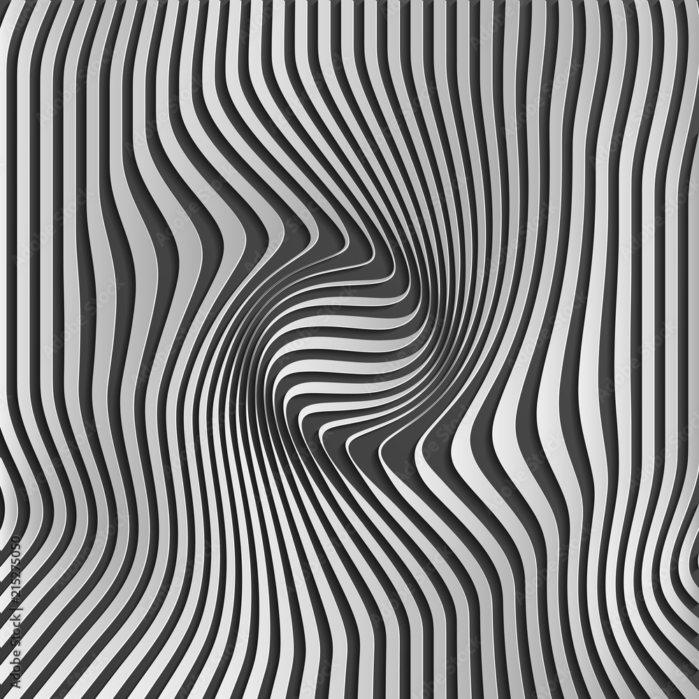 Chromium abstract silver stripe pattern background.Optical illusion ...