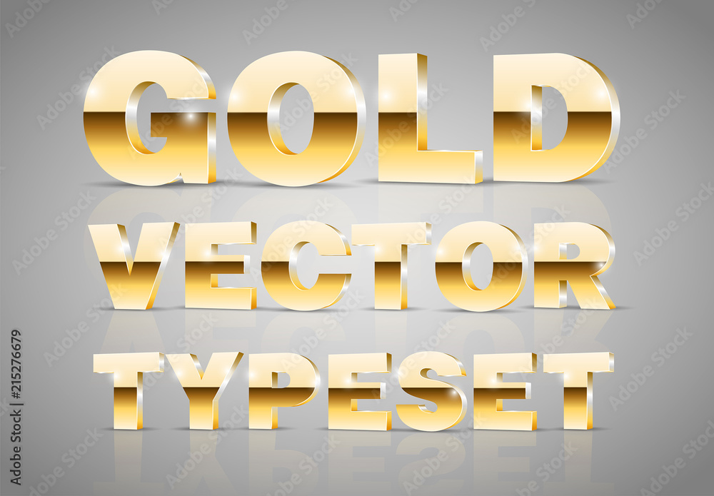 Gold Metallic 3D Typeset Stock Template | Adobe Stock