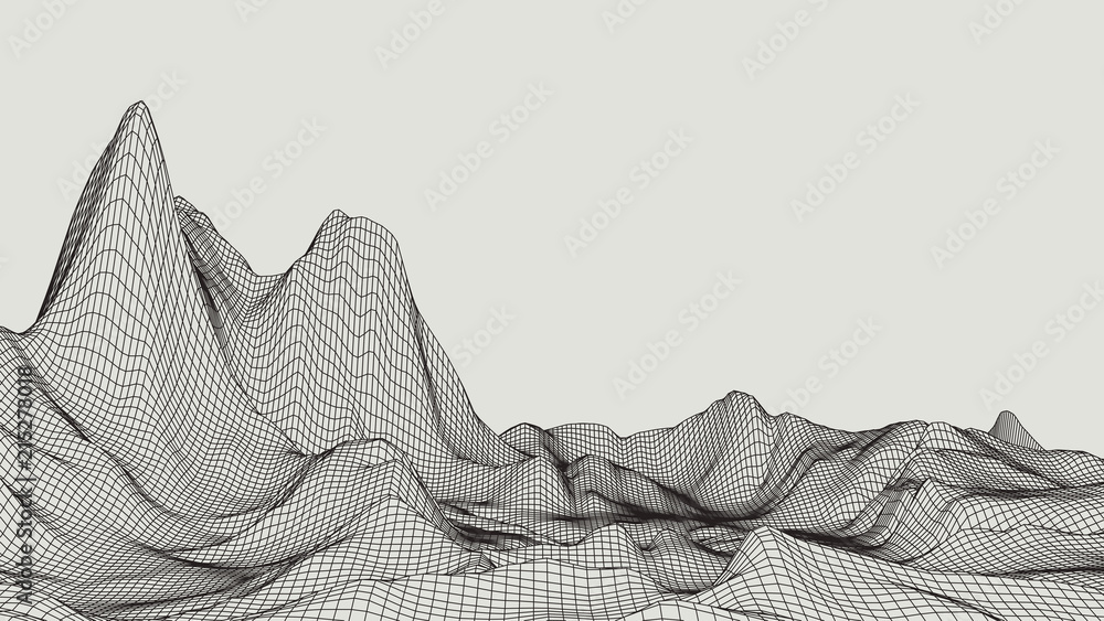 Abstract 3d Illuminated distorted Mesh Sphere . Neon Sign . Futuristic ...