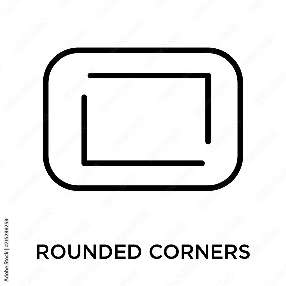 rounded corners square icon on white background. Modern icons vector ...