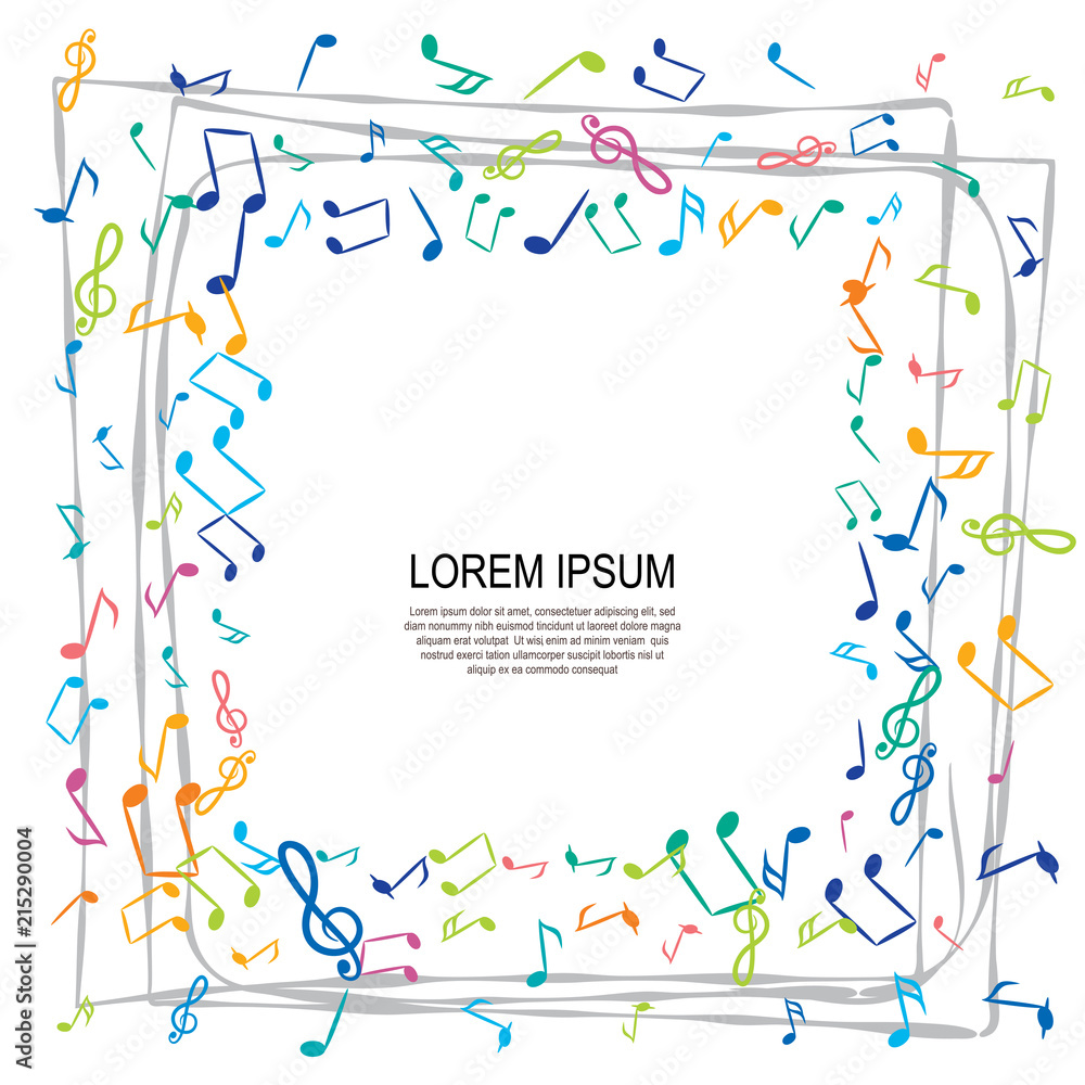 Music Notes Vector Background Stock Vector | Adobe Stock