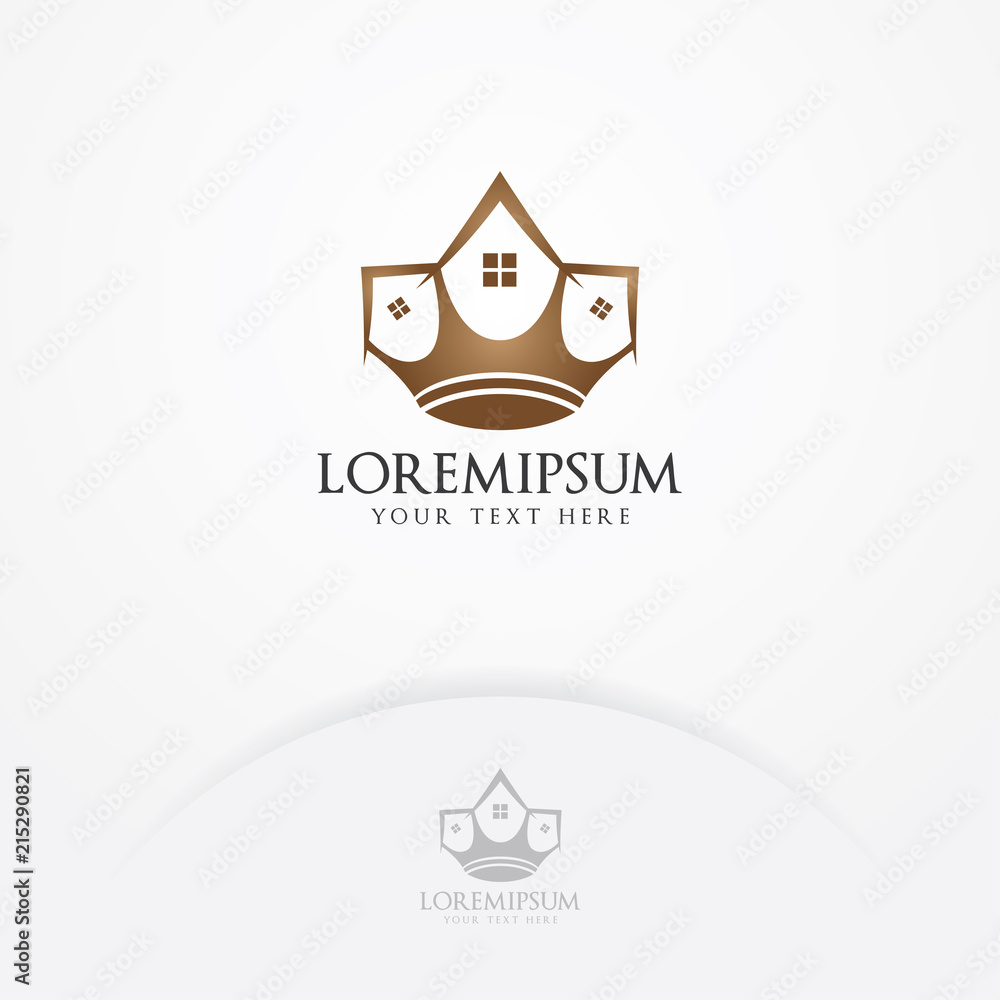 Crown house logo design, Luxurious mansion with a crown symbol. House ...