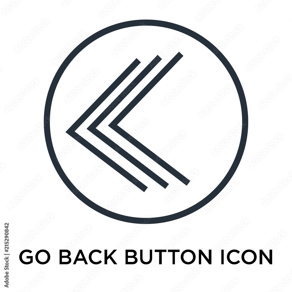 Go Back Button Icon Isolated On White Background Modern And Editable Go Back Button Icon