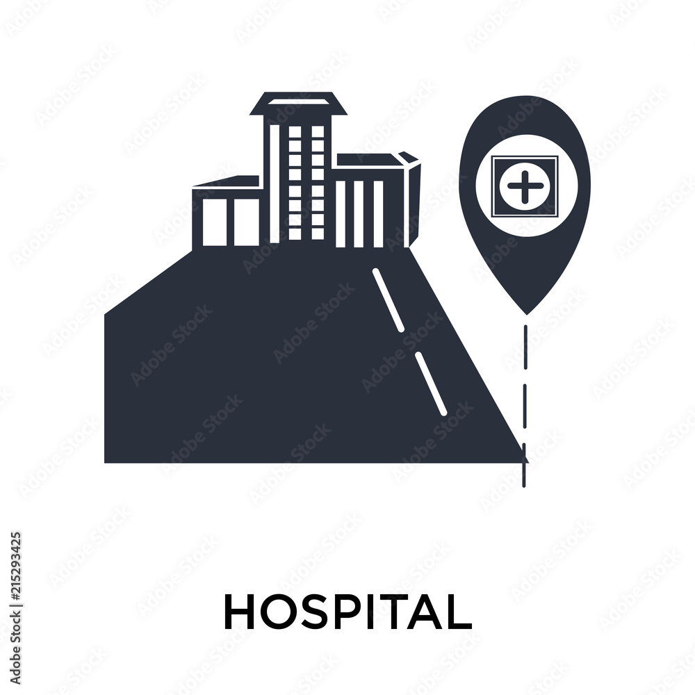 hospital placeholder icon isolated on white background. Simple and ...