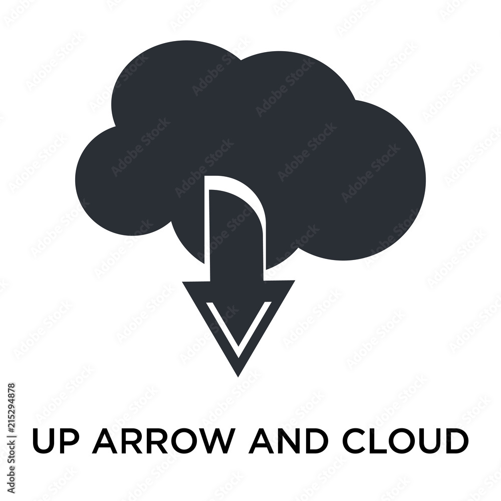 up arrow and cloud icon isolated on white background. Simple and ...
