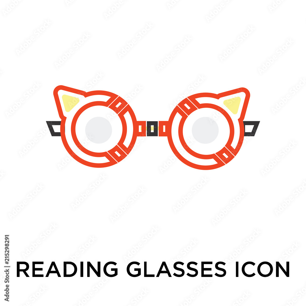 Reading glasses icon vector sign and symbol isolated on white ...