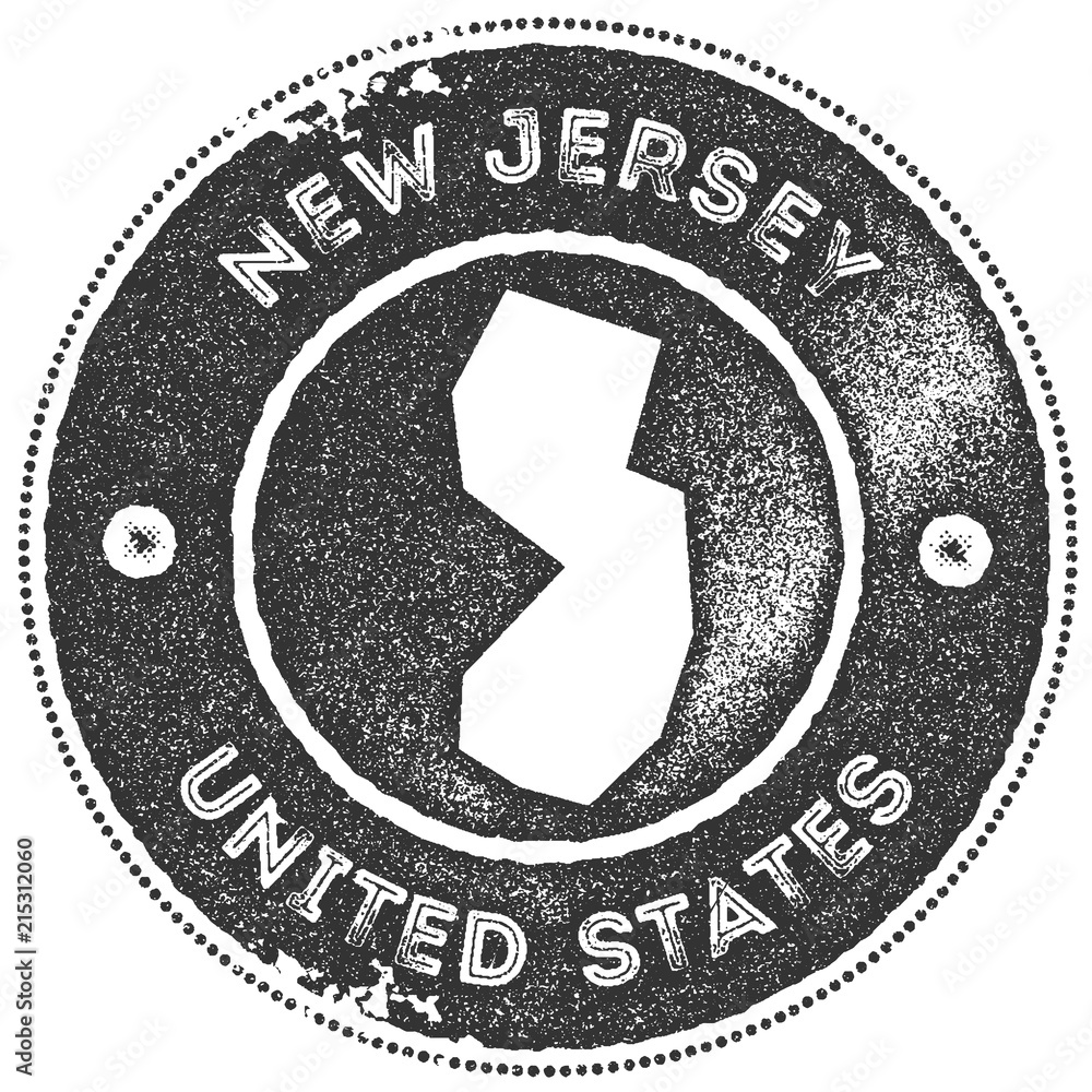 New Jersey map vintage stamp. Retro style handmade label, badge or ...