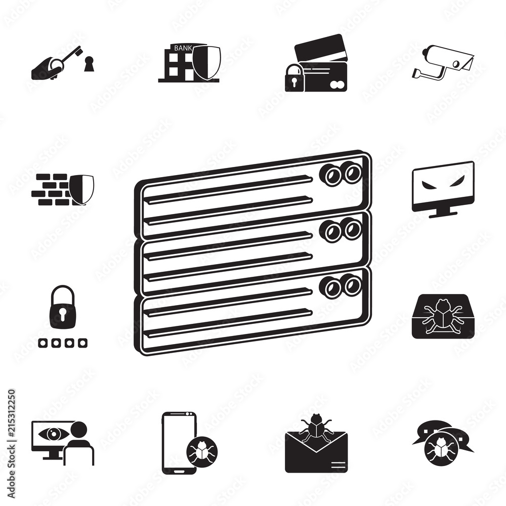 server icon. Detailed set of cyber security icons. Premium quality ...