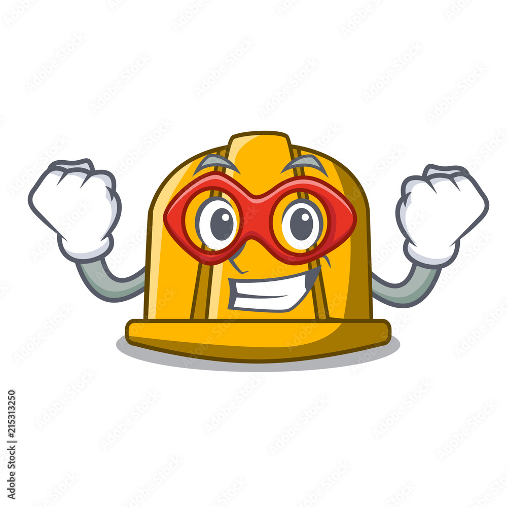 Super hero construction helmet character cartoon Stock Vector | Adobe Stock