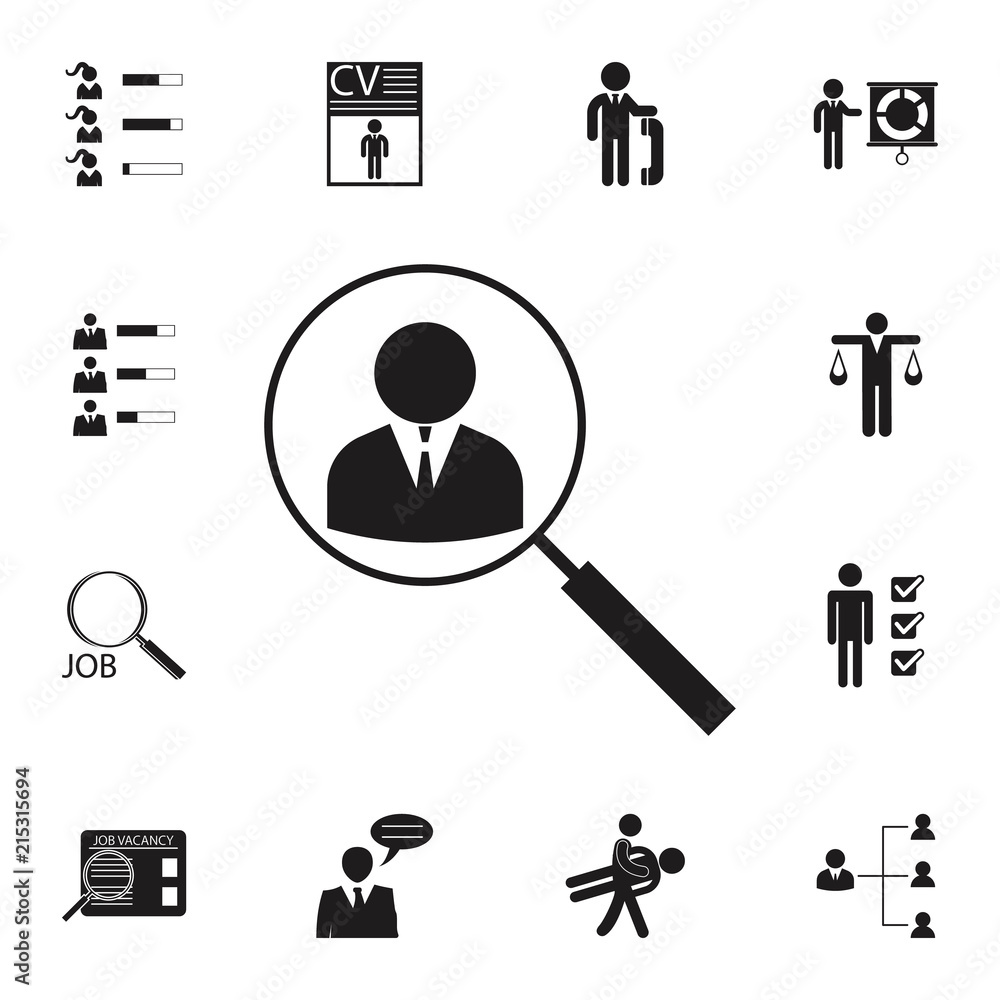 employee search icon. Detailed set of HR & Heat hunting icons. Premium ...