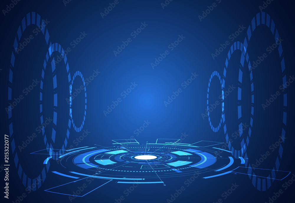 abstract technology futuristic concept interface hologram elements of ...