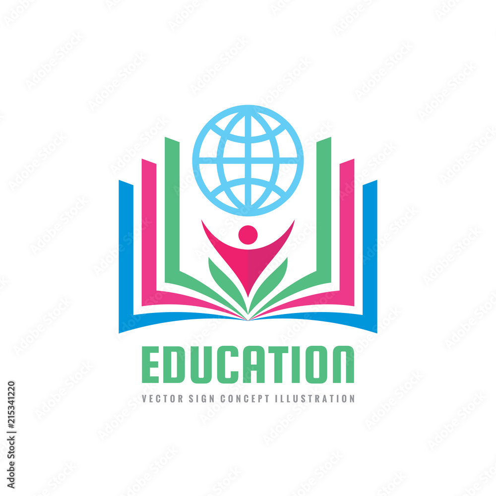 Education - vector logo template concept illustration in flat style ...