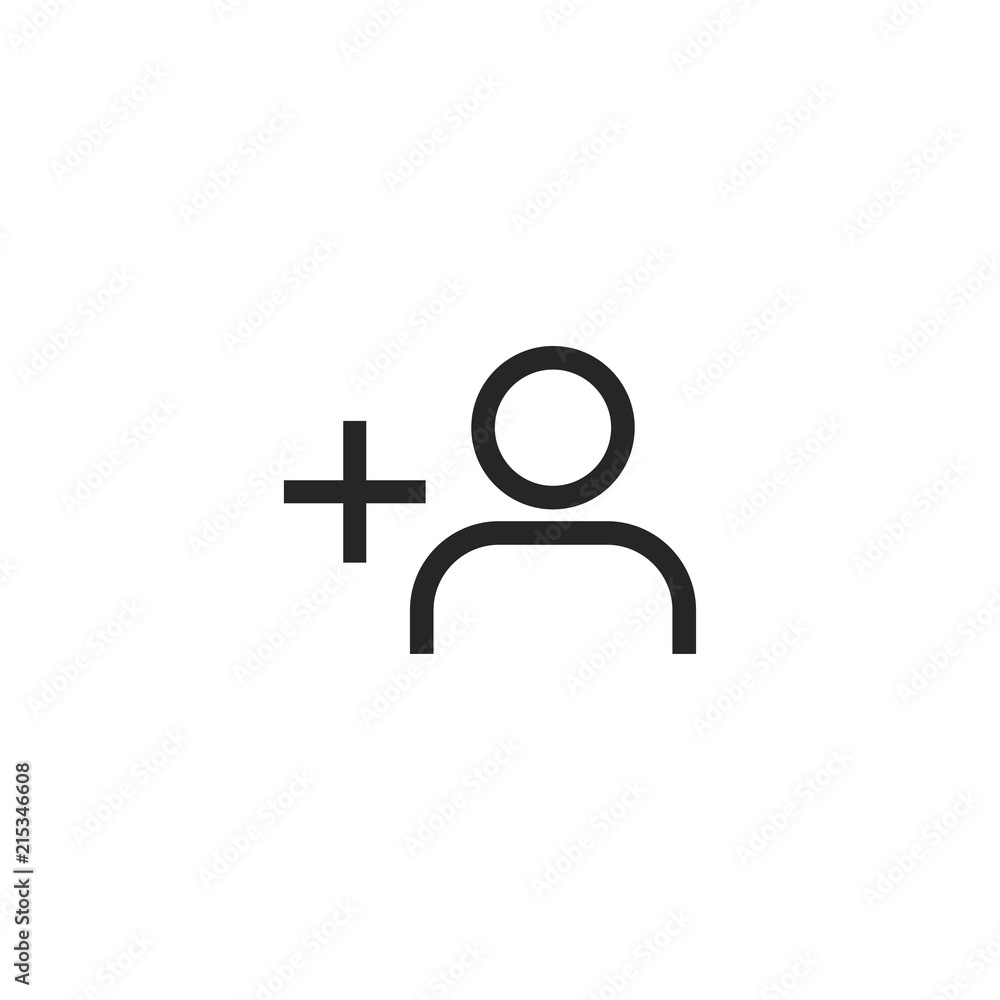 Add friend icon in linear style for social media Stock Vector | Adobe Stock