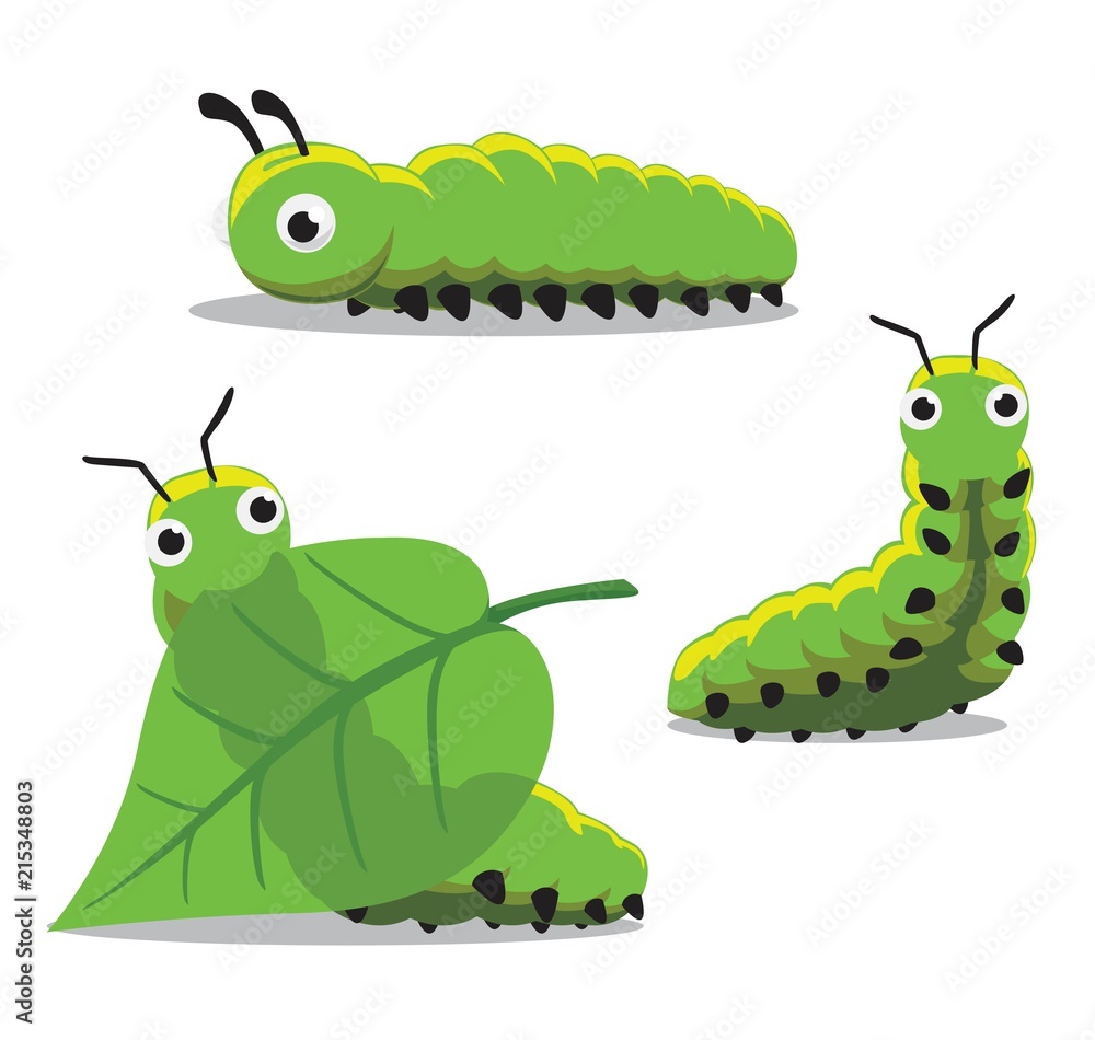 Insect Caterpillar Cartoon Vector Illustration Stock Vector | Adobe Stock