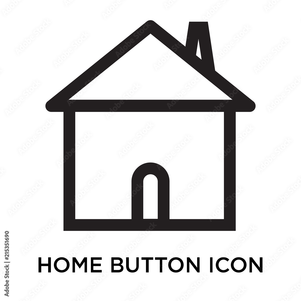 Home button icon vector sign and symbol isolated on white background ...