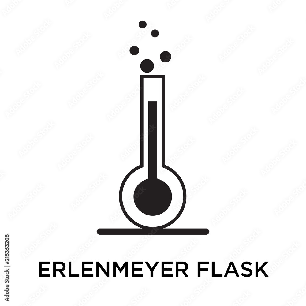 Erlenmeyer flask icon vector sign and symbol isolated on white ...