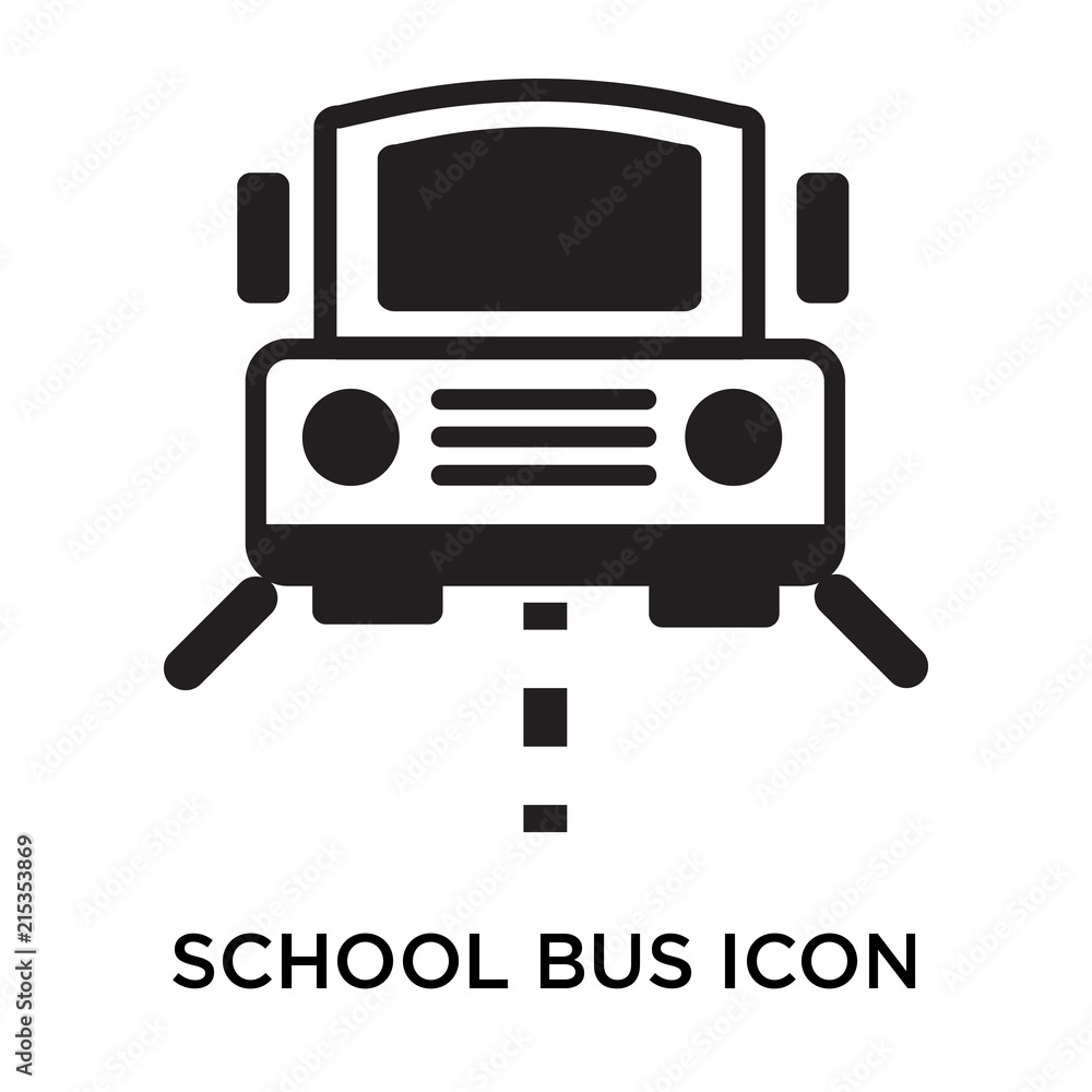School bus icon vector sign and symbol isolated on white background ...