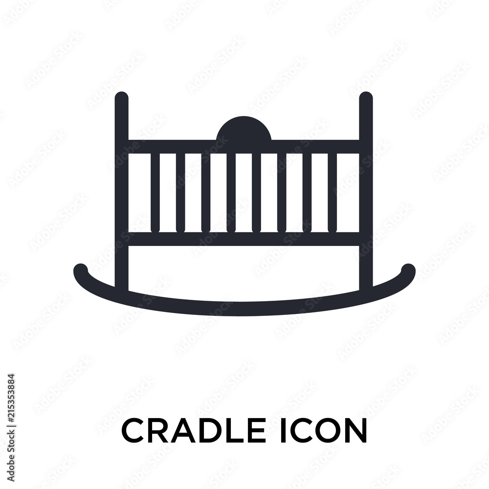 Cradle icon vector sign and symbol isolated on white background, Cradle ...