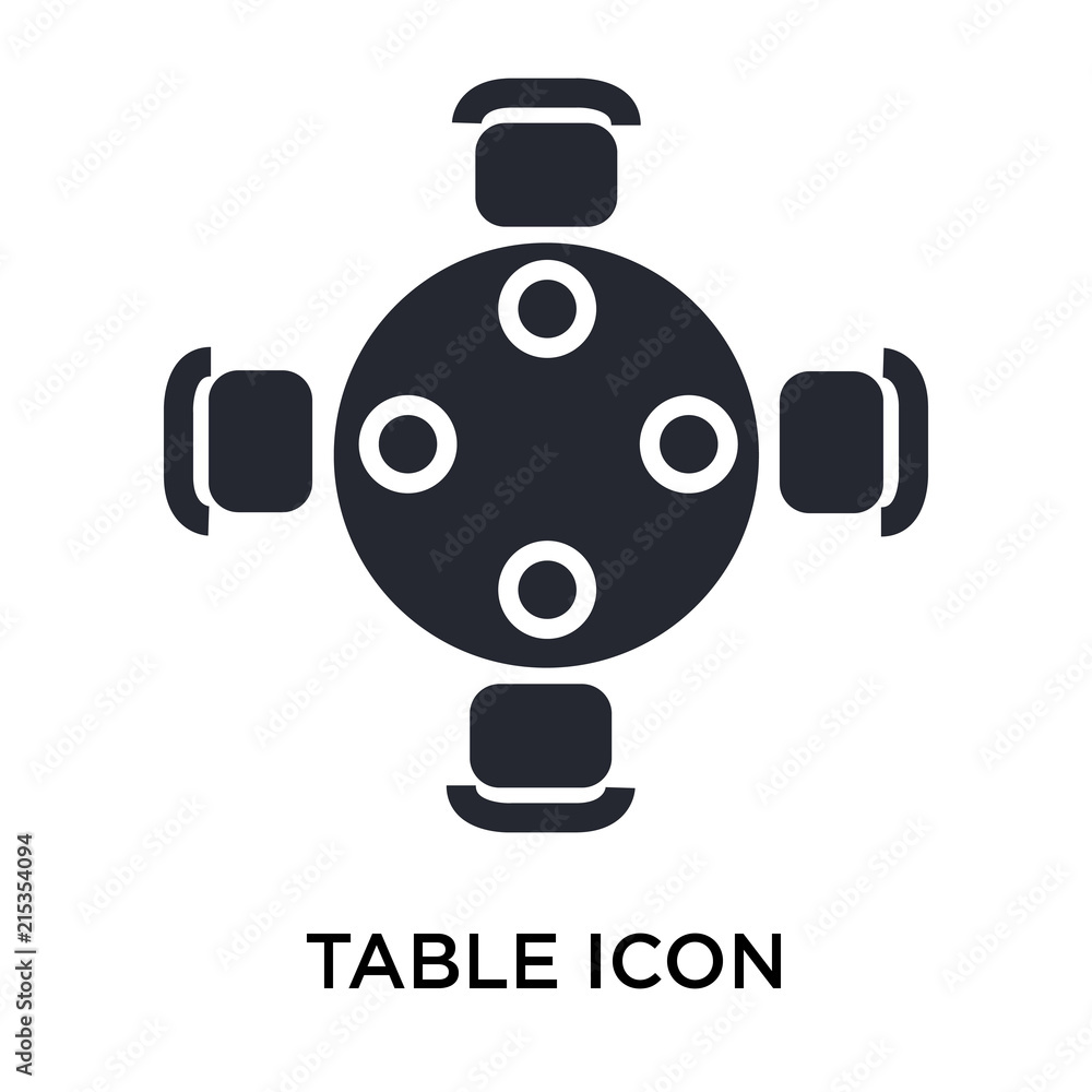 Table icon vector sign and symbol isolated on white background, Table ...