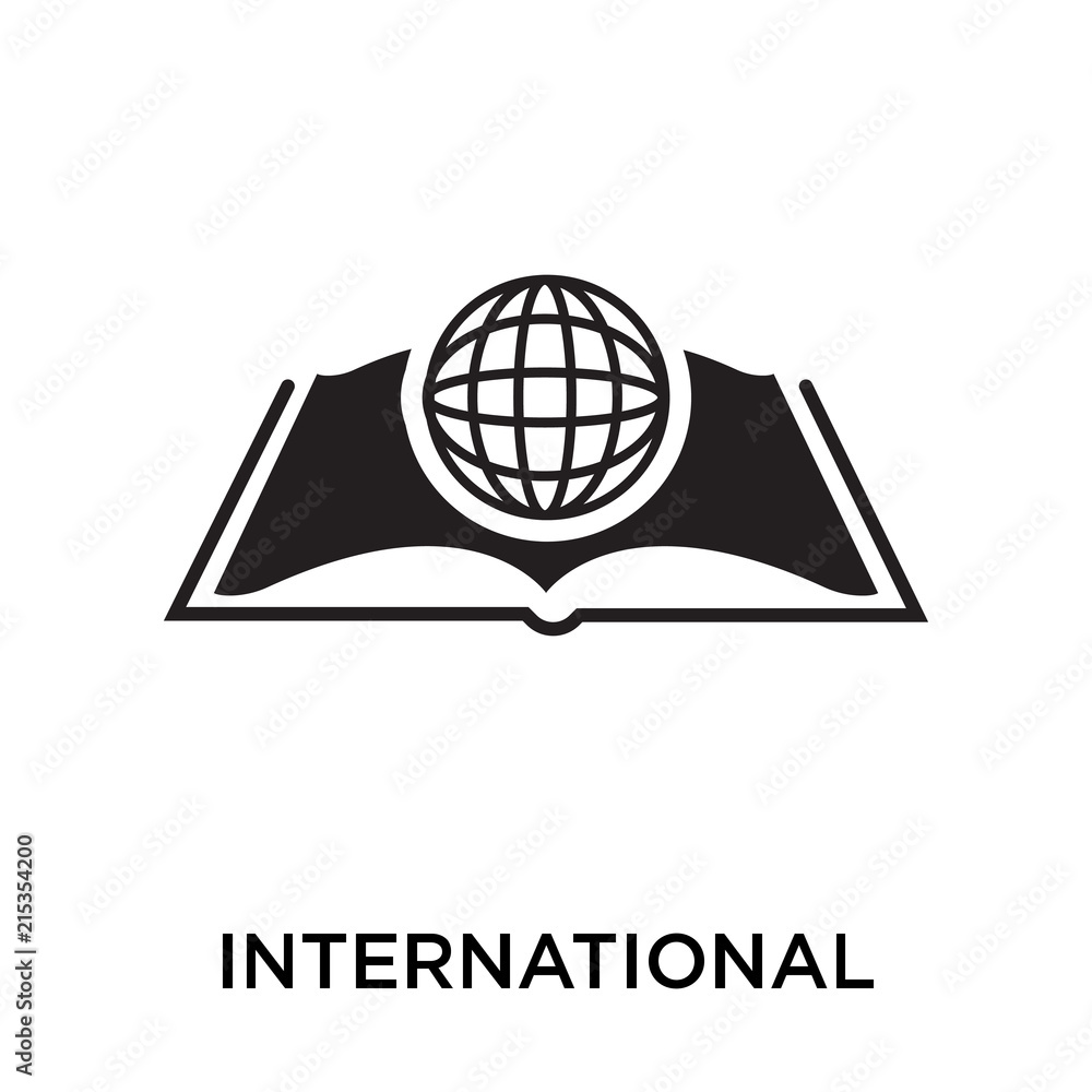 International Studies icon vector sign and symbol isolated on white ...