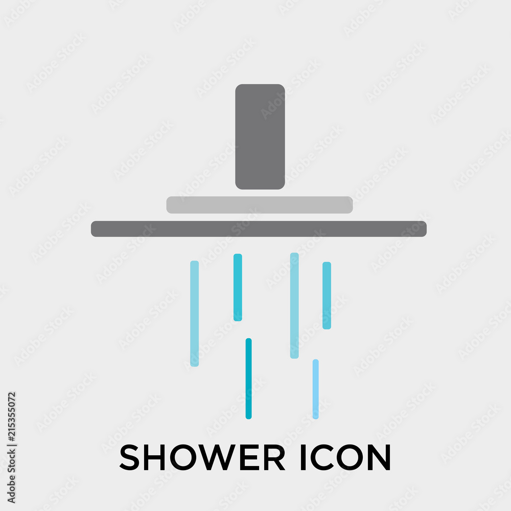 Shower icon vector sign and symbol isolated on white background, Shower ...