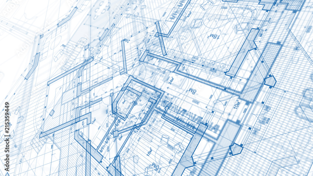 Architecture design: blueprint plan - illustration of a plan modern ...
