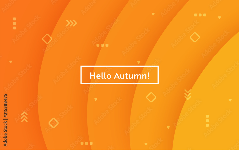 Hello Autumn Layout with Leaves for Web, Landing Page, Banner, Poster ...