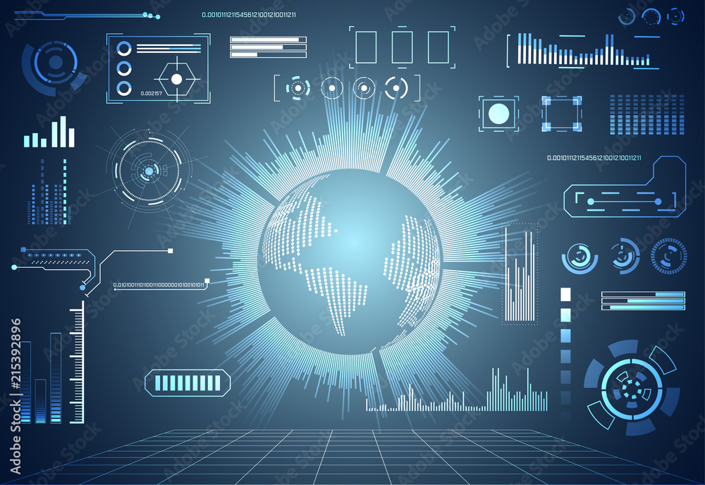 abstract technology ui futuristic concept world hud interface hologram ...