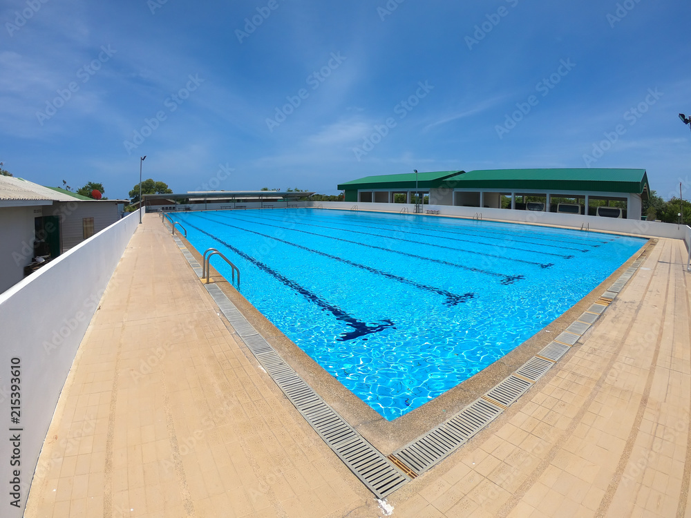 Refraction of sunlight in swimming pool water in swimming club - ruffle ...