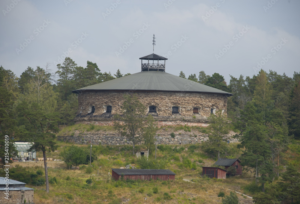 Old fortress Oscar Fredriksborg from 1900:s outside Atockholm in ...